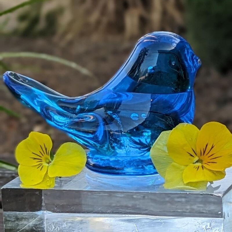 Blown Glass Bluebird - Etsy