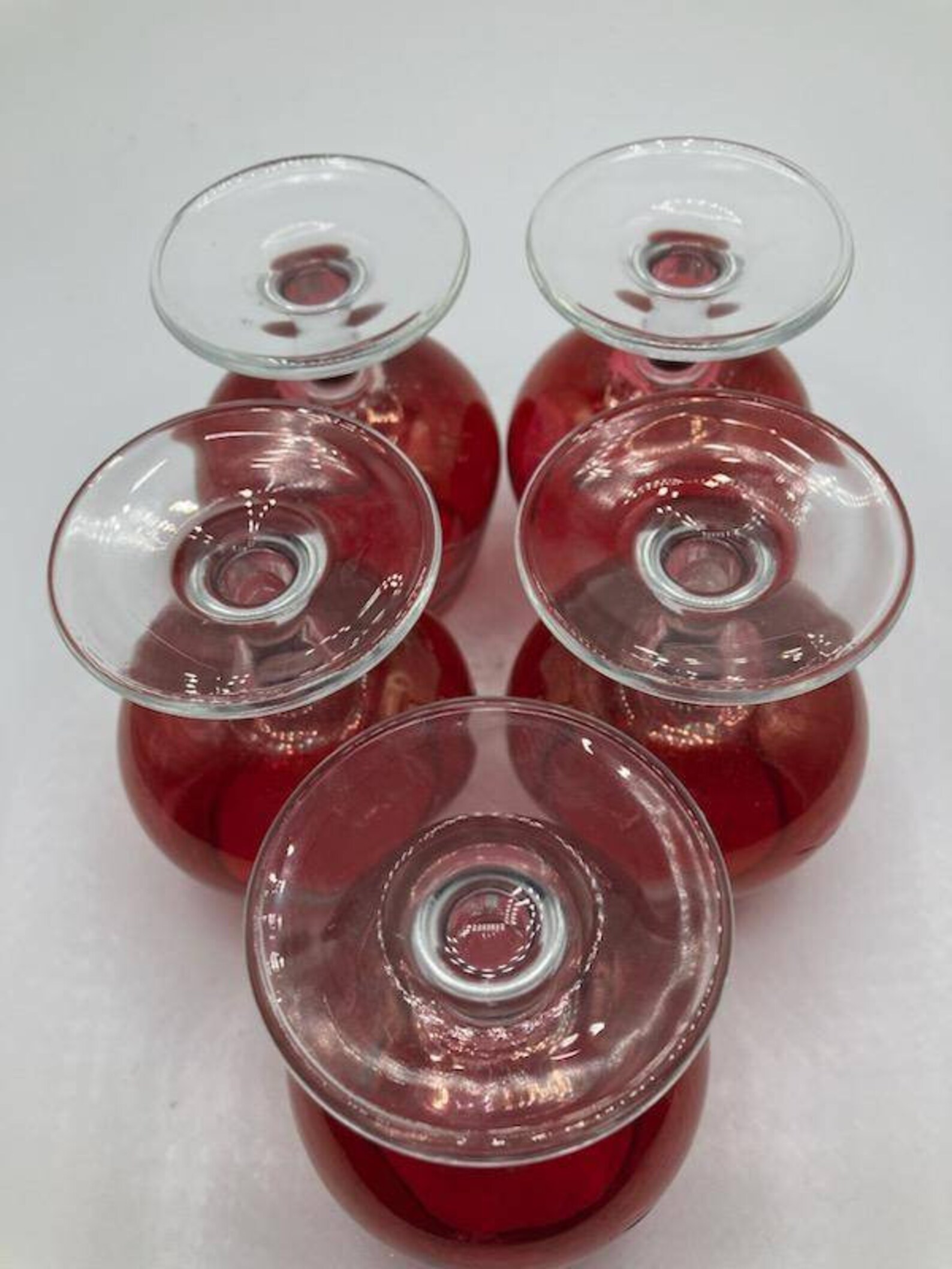 VTG Etched Rose/flower Ruby Cranberry Flash Mini Brandy - Etsy