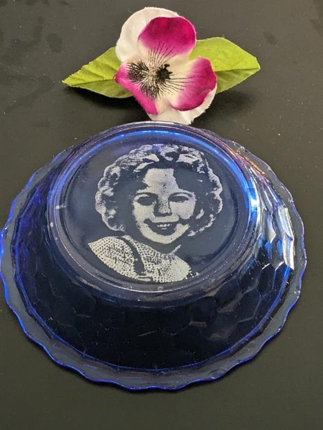 1930s Hazel Atlas Cobalt Blue Shirley Temple Portrait Etsy