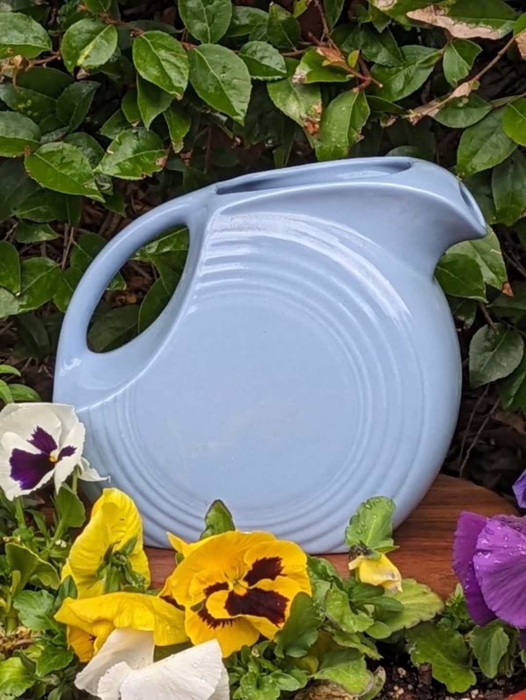 1989-2000S Homer Laughlin Fiesta Periwinkle Blue 7 Disc Pitcher in Mold ...
