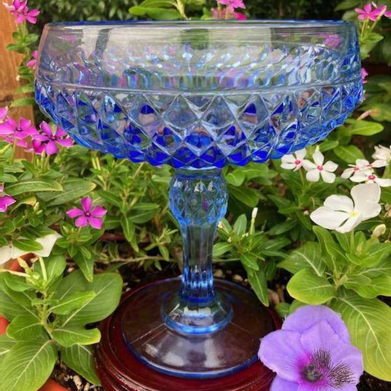 Blue Glass Compote - Etsy