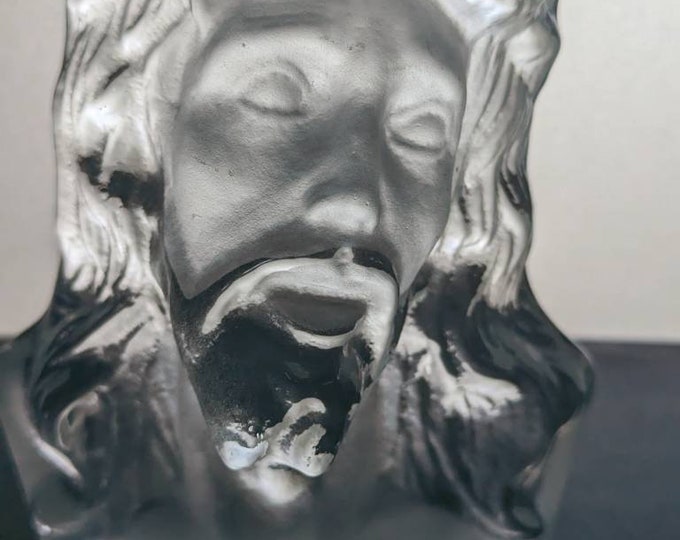 VTG 1980S Viking Art Glass Satin & Crystal Christ Bust 6 Inch Figurine ...