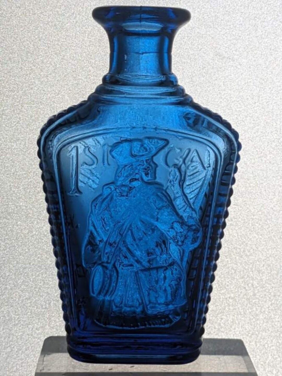 1981 S.A.R. Sons of American Revolution 1st Georgia Regiment Blue Glass ...