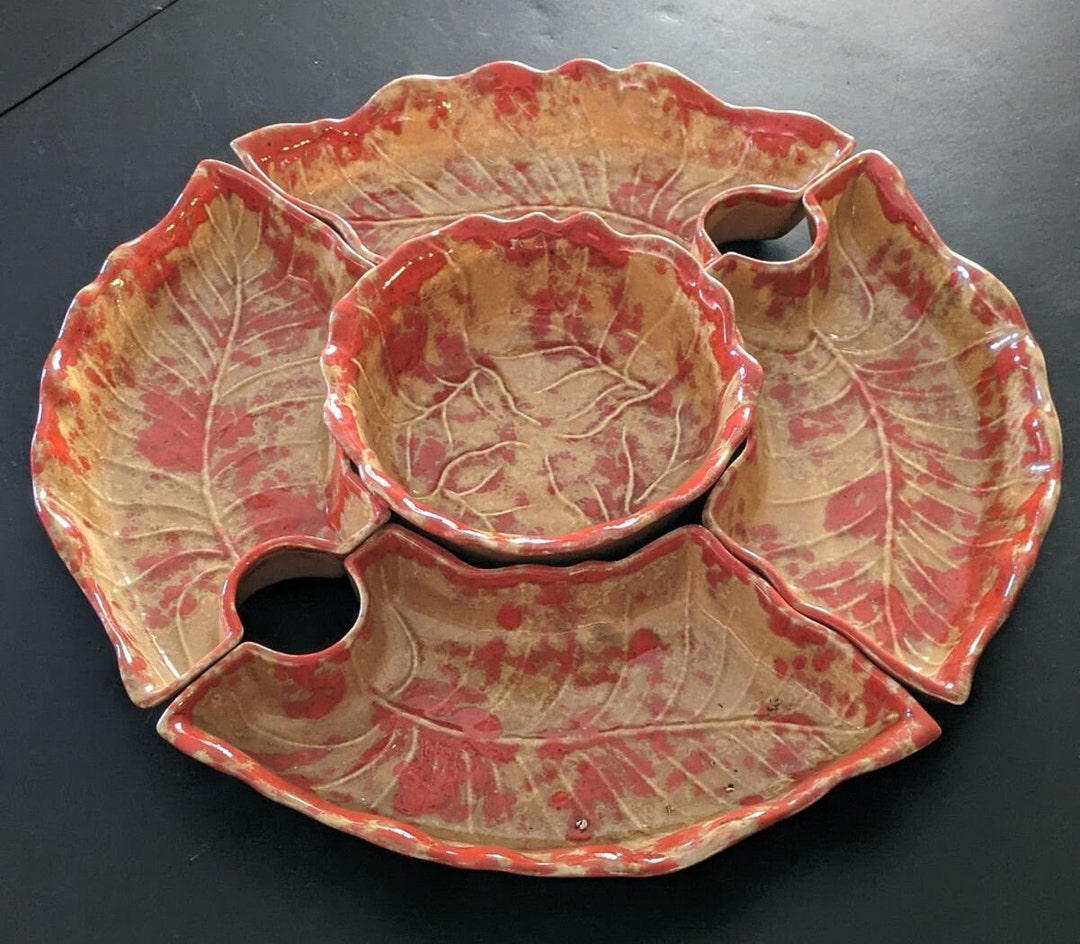 MID Century USA Pottery R-74 Lazy Susan Side Dishes & Center - Etsy