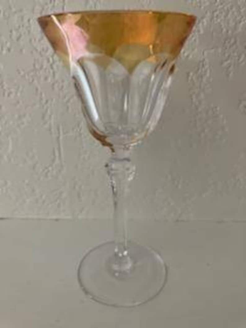 Bayel Crystal Cut Panels Flared Flash Colored Rim Wine Glasses - Etsy