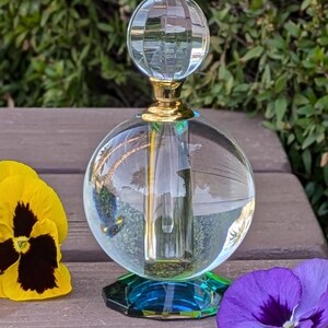 Vintage Crystal Glass Perfume Dropper Faceted Glass Stick Applicator W ...