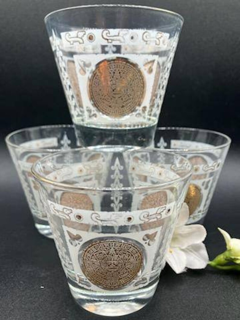 1950 MCM Hazel Atlas Aztec 22K Gold & White Medallion/coin - Etsy