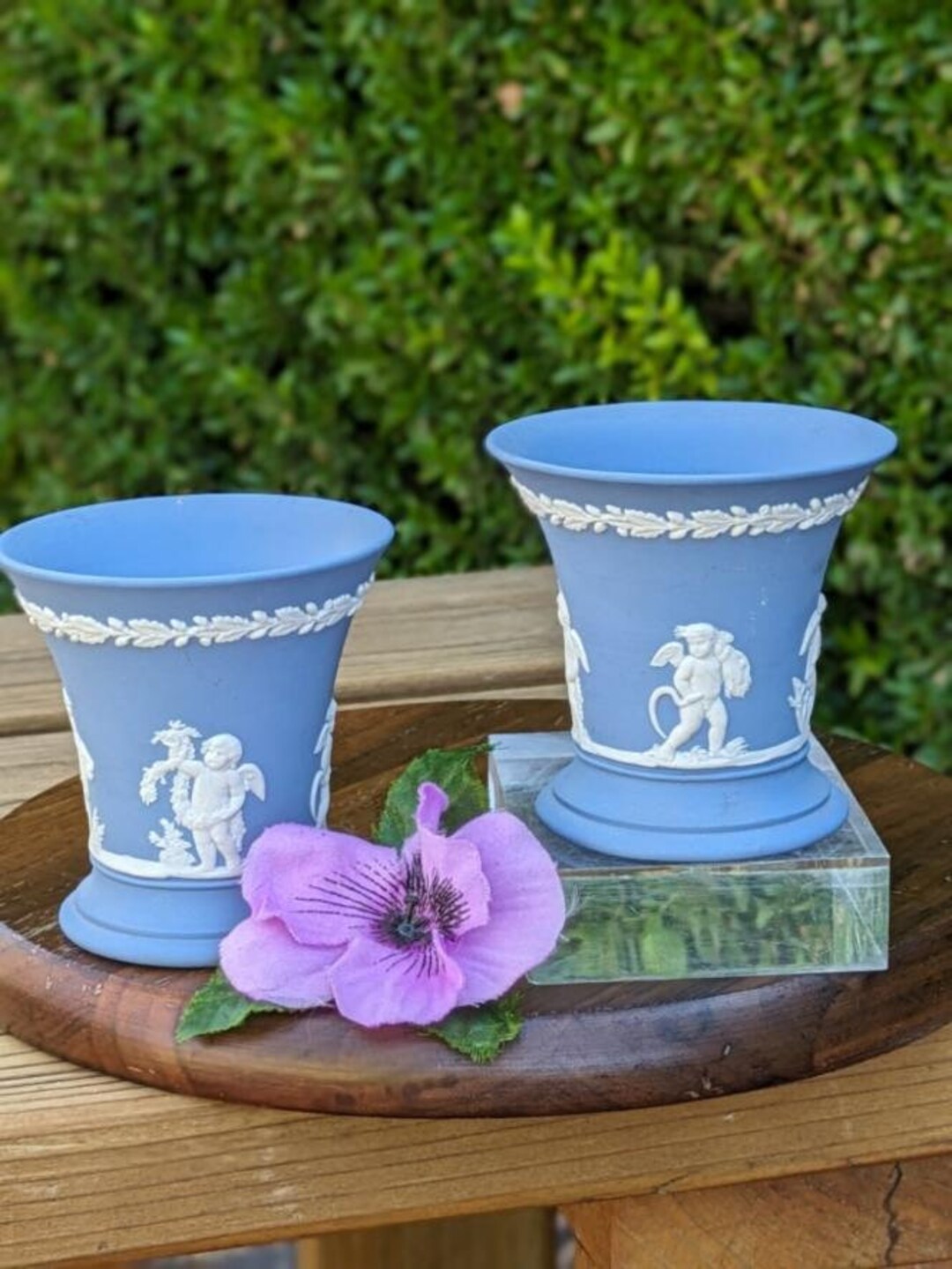 1977 and 1978 Wedgwood Posey Pot-seasons W/cherubs & Garland-cream ...