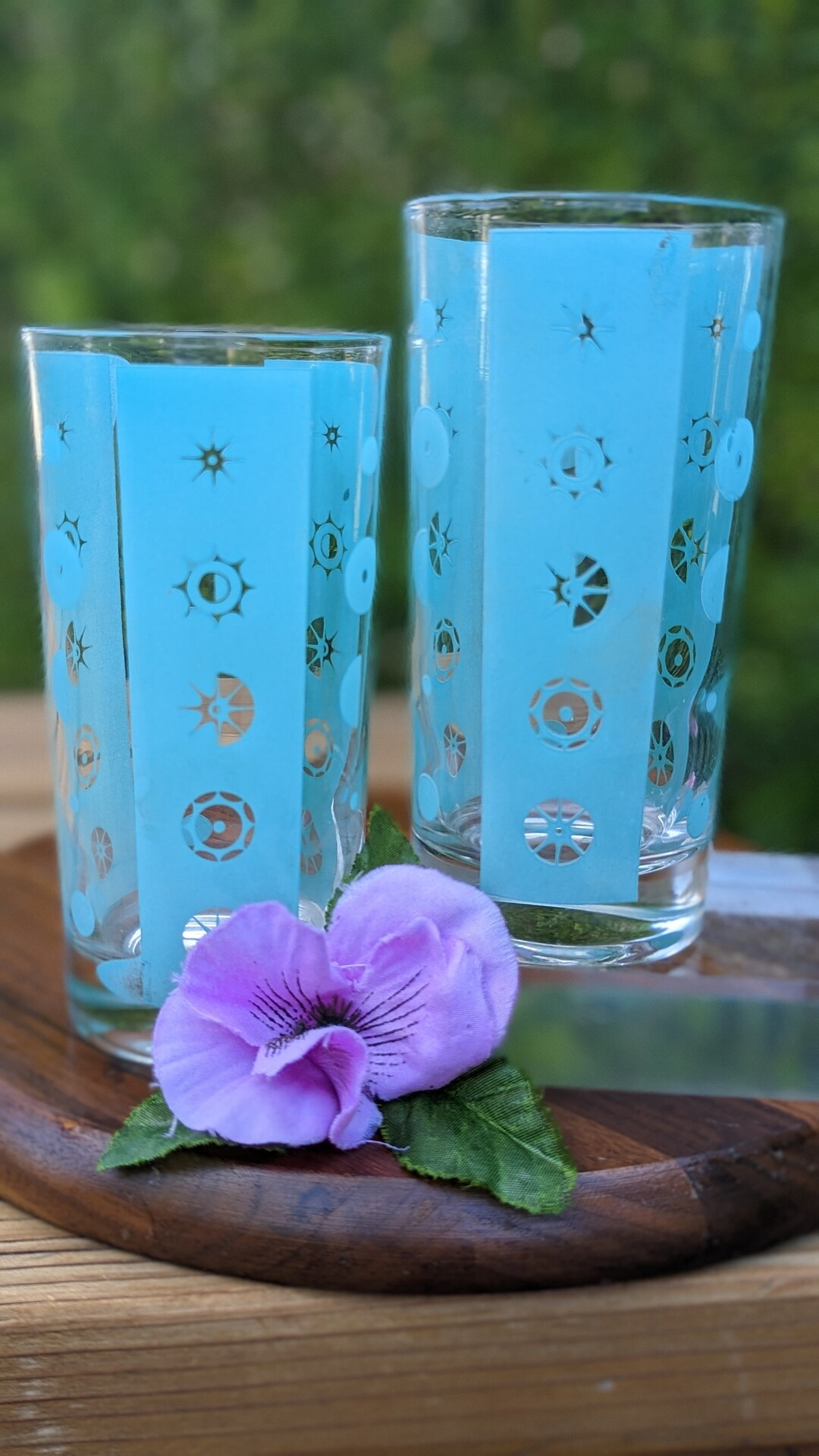 Mid Century Signed Fred Press Aqua Blue/seafoam Mint Green Atomic ...