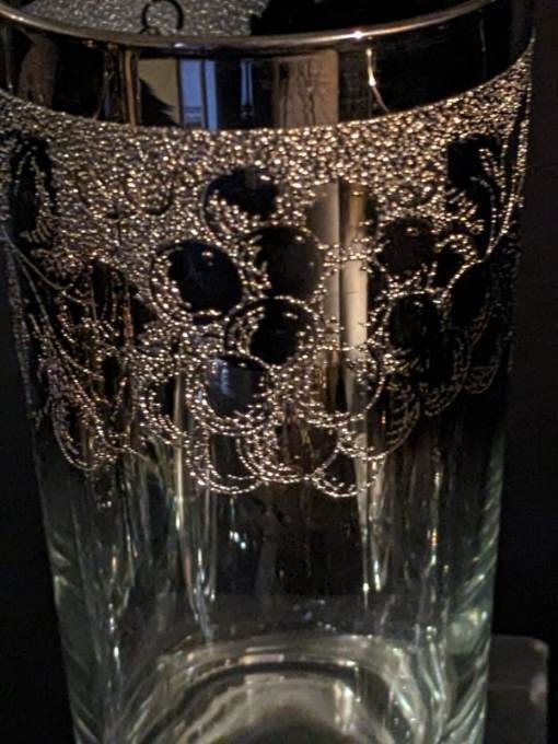 1940S-60S Vitreon Queens Lusterware Silver Fade Ombre Textured Grape ...
