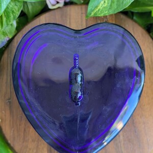1980-90S Summit Art Glass Cobalt Blue Covered Heart Box-lidded Dish ...