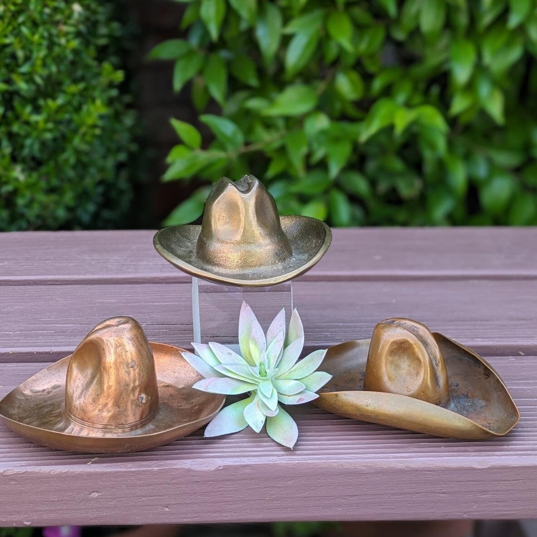 Mid-century Brass/copper Cowboy Hats Ashtrays Sold Separately Read ...