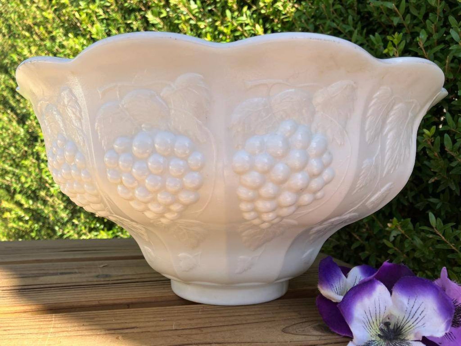 1950 Mckee Thatcher Colonial Grapes Milk Glass Punch Bowl Only - Etsy