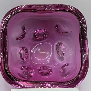 1970S MCM Galliano Ferro Murano Pinkish Purple Art Glass Dimpled Square ...