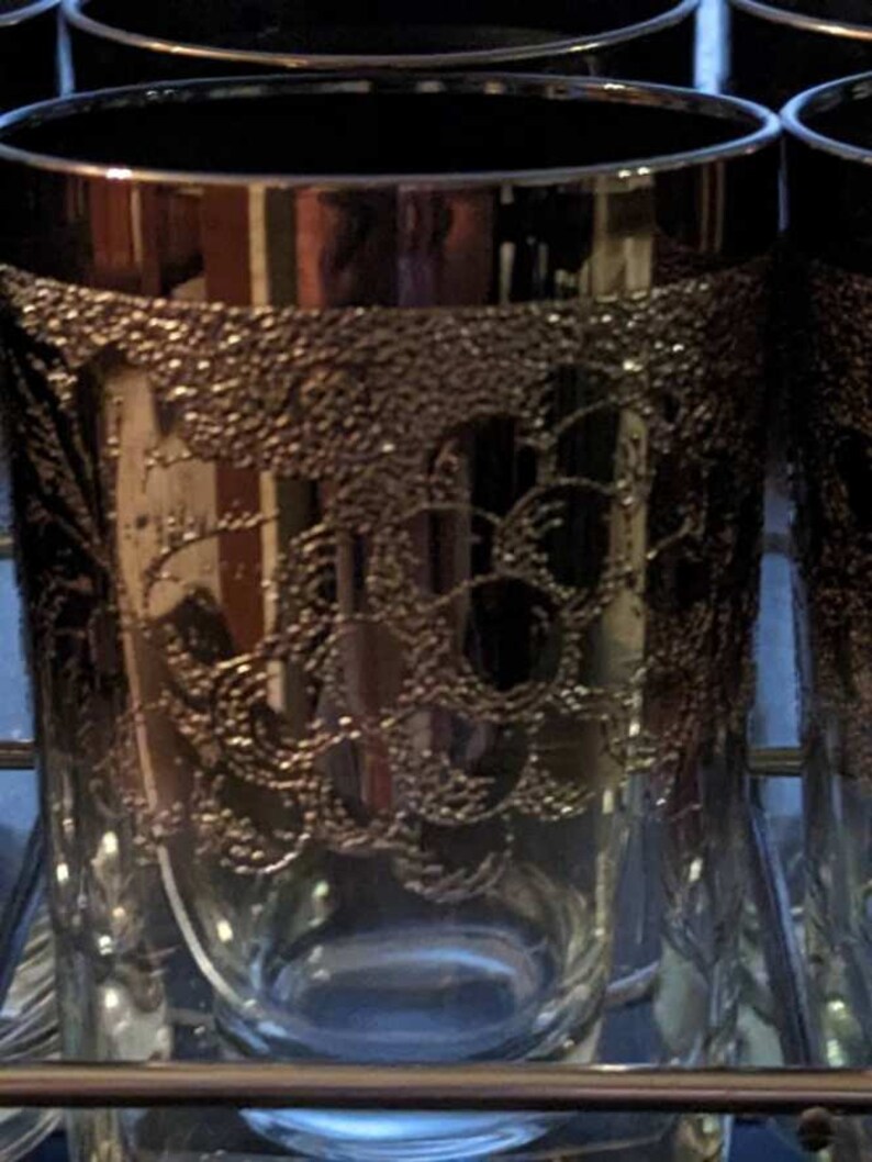 1940S-60S Vitreon Queens Lusterware Silver Fade Ombre Textured Grape ...