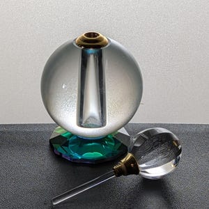 Vintage Crystal Glass Perfume Dropper Faceted Glass Stick Applicator W ...