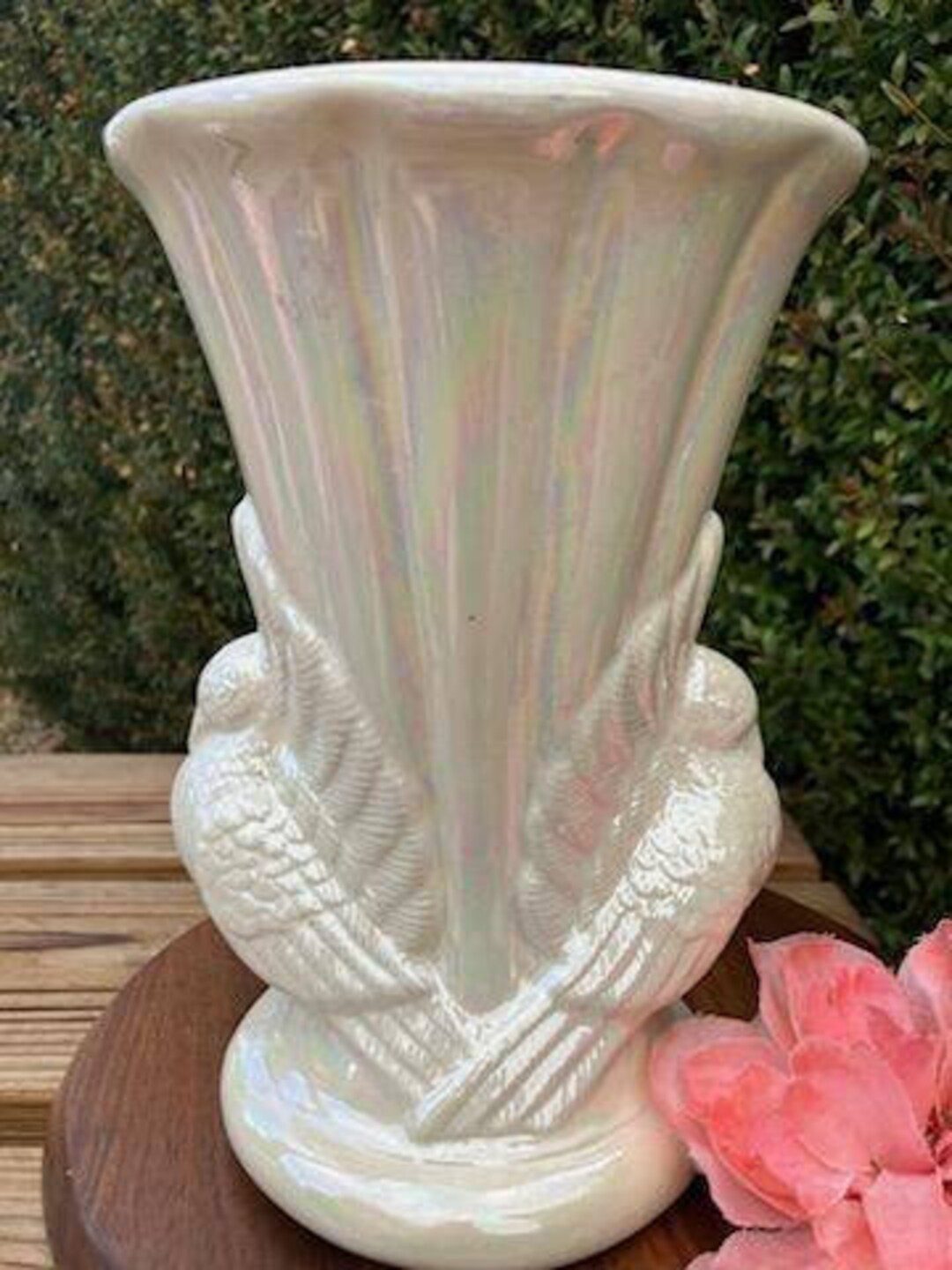 1940S Iridescent Pearlized Luster Double Dove Vase/ Shawnee Pottery ...