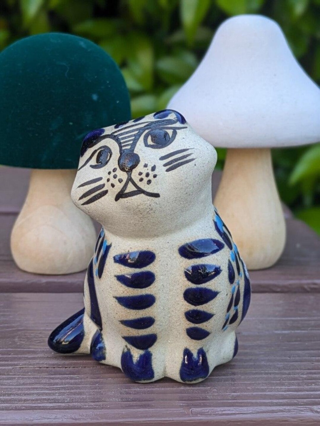 Vintage Tonala Pottery Cat Figurine: Hand-painted Mexican Folk Art - Etsy
