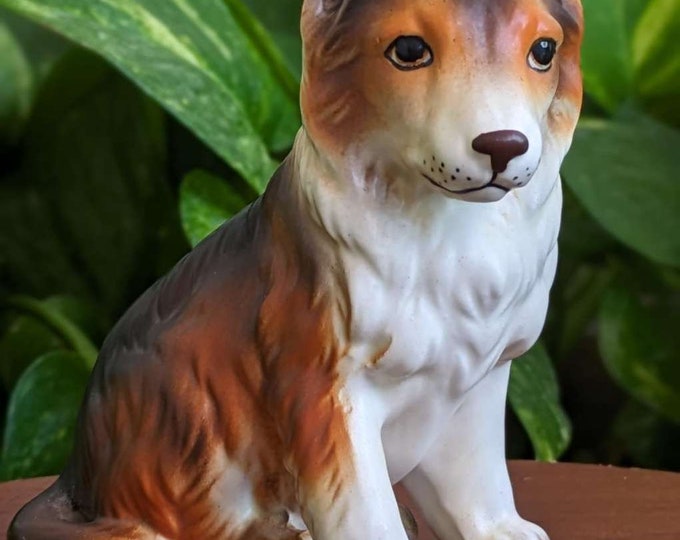 Vintage Napcoware Porcelain Seated Collie Dog Figurine Style No 1506 ...
