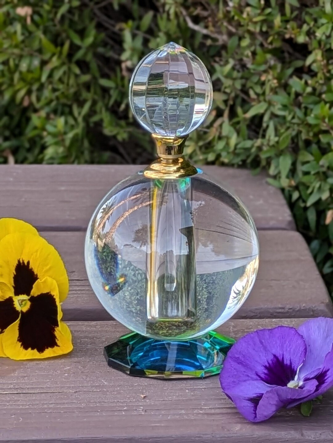 Vintage Crystal Glass Perfume Dropper Faceted Glass Stick Applicator W ...