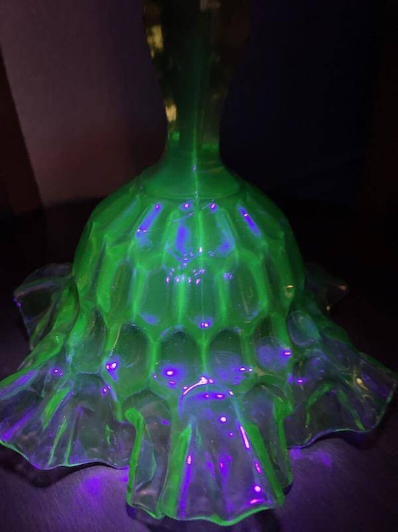 Vintage Fenton Colonial Green Glass Thumbprint Compote/ Candy - Etsy