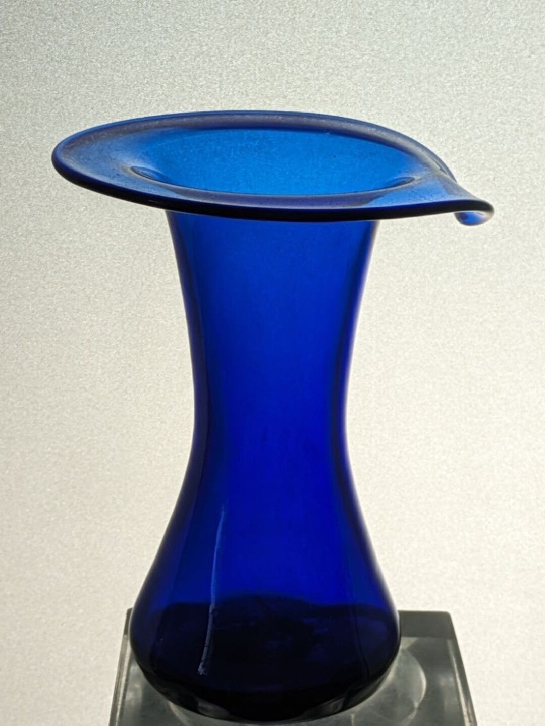 Mid Century Wanda Style Polish Glass Jack Pulpit Cobalt Blue Art Glass ...