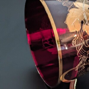 1940 Art Deco Ruby Red & 24K Gold Overlay Crystal W/gold Ball Clear ...