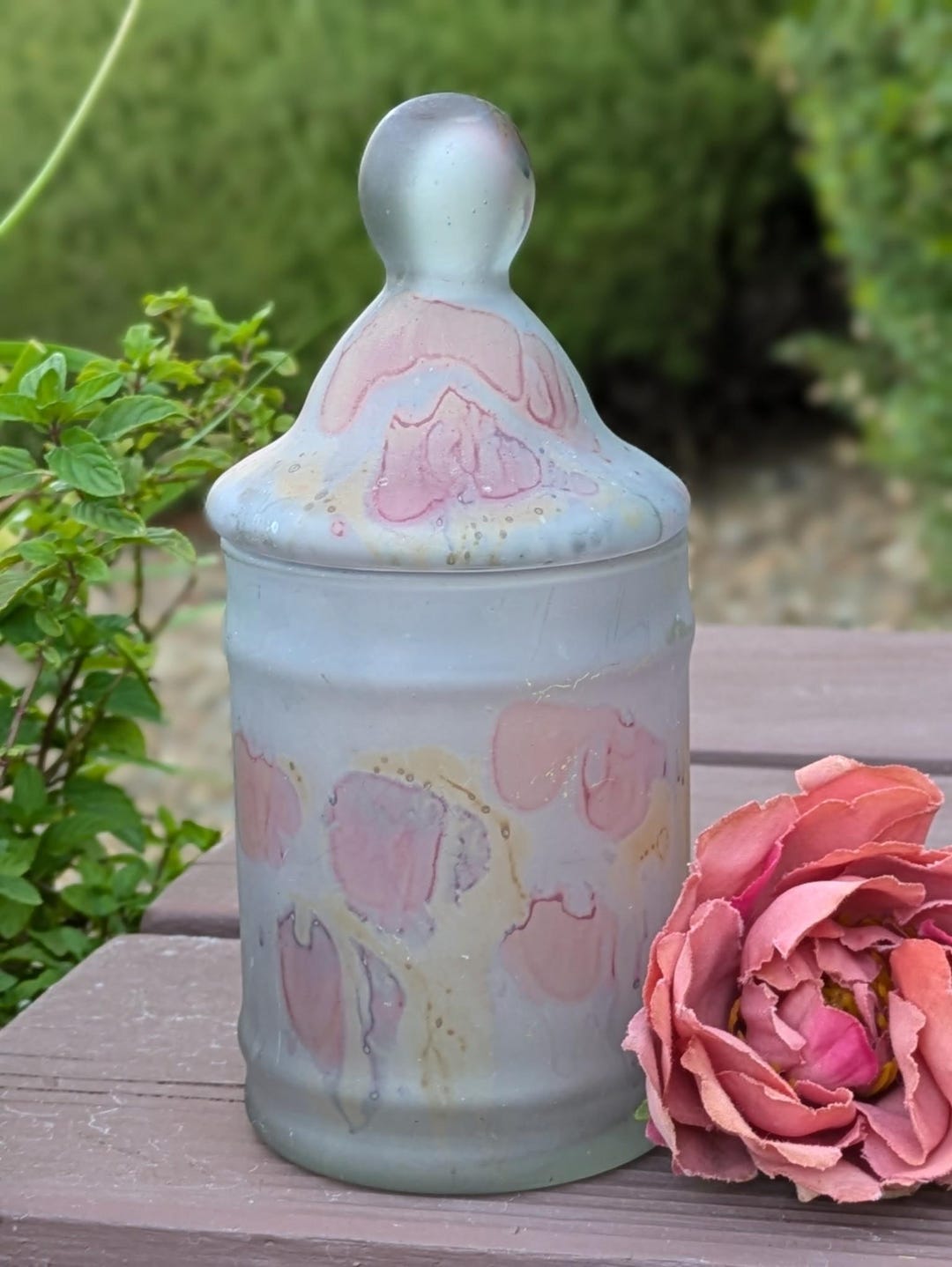 Mid Century Simron Israeli Hand Painted Art Glass Mini Apothecary ...