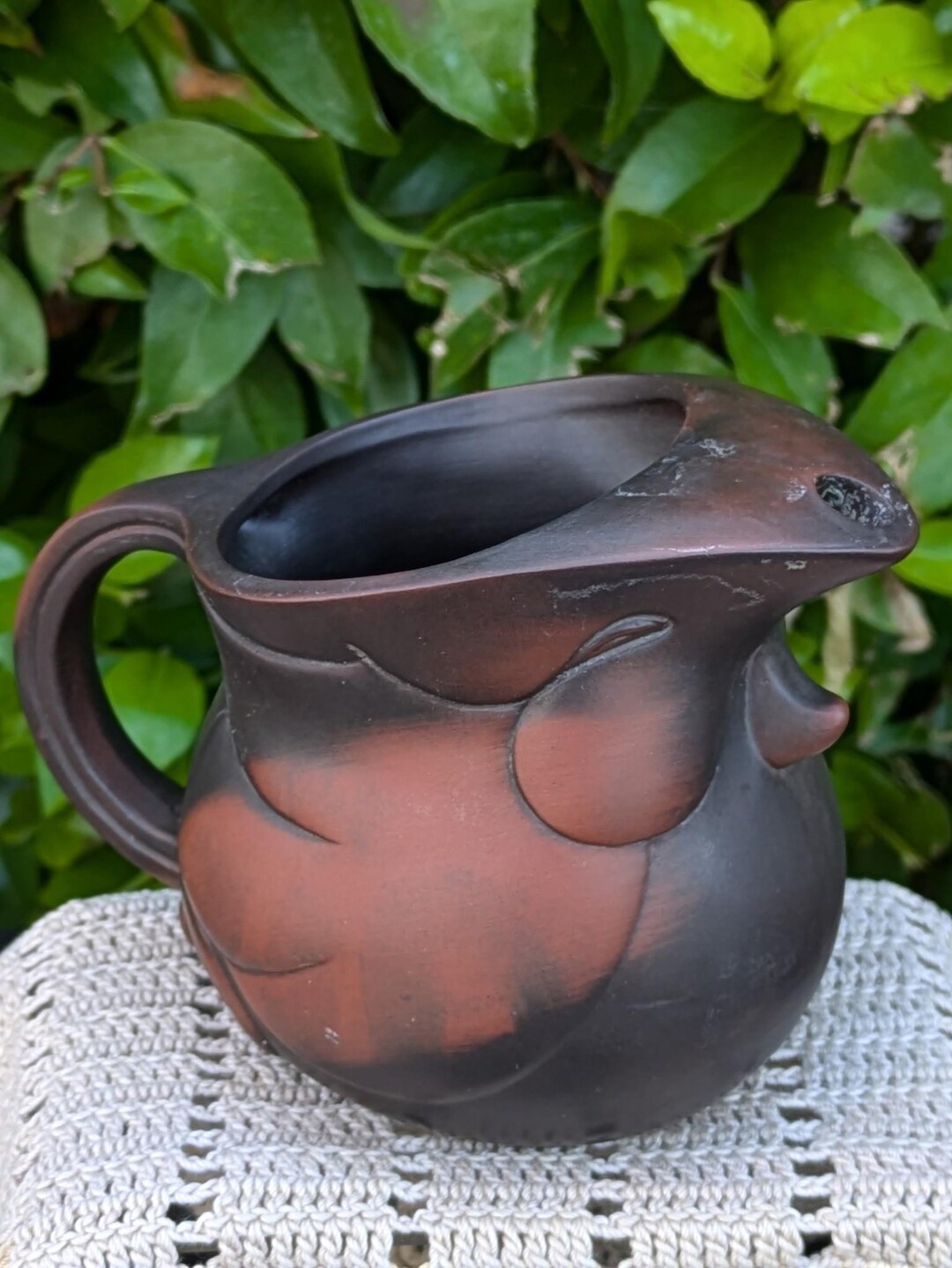 Vintage Red & Brown Slip Clay Rooster Creamer/mini Pitcher/individual ...