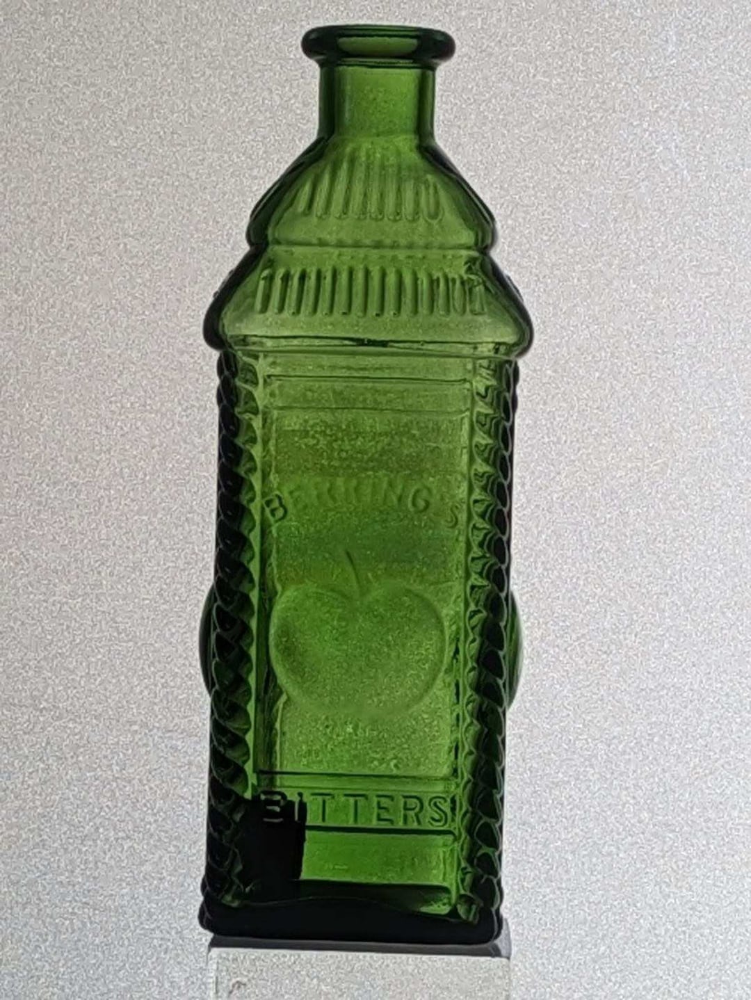 1970S Wheaton N.J. Reproduction Berring's Apple Bitters Green Glass ...