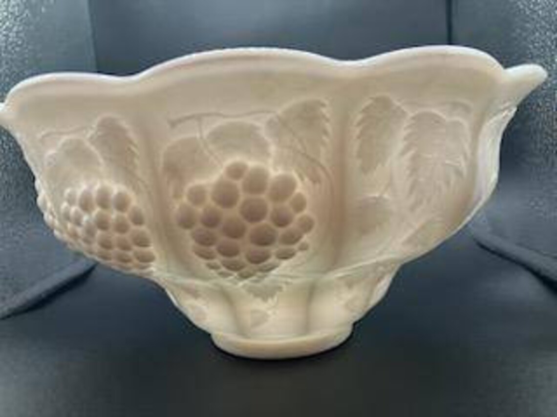 1950 Mckee Thatcher Colonial Grapes Milk Glass Punch Bowl Only - Etsy