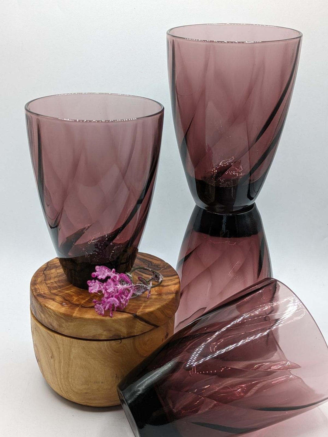 Mid Century Hazel Atlas Moroccan Amethyst 12 Oz Flat Tumblers Set of 4 ...