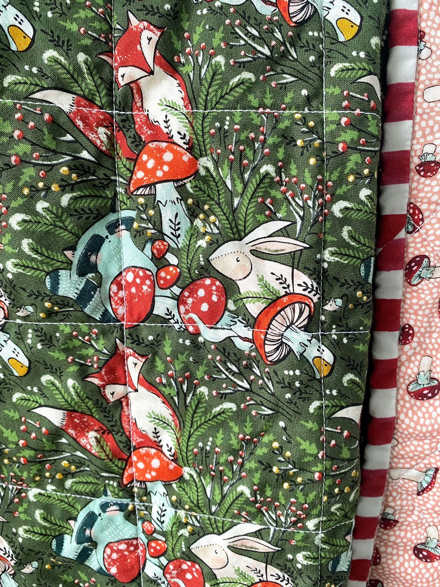 Winter Animal Wonderland Kid's Quilt/ Mushroom Quilt/ Handmade ...