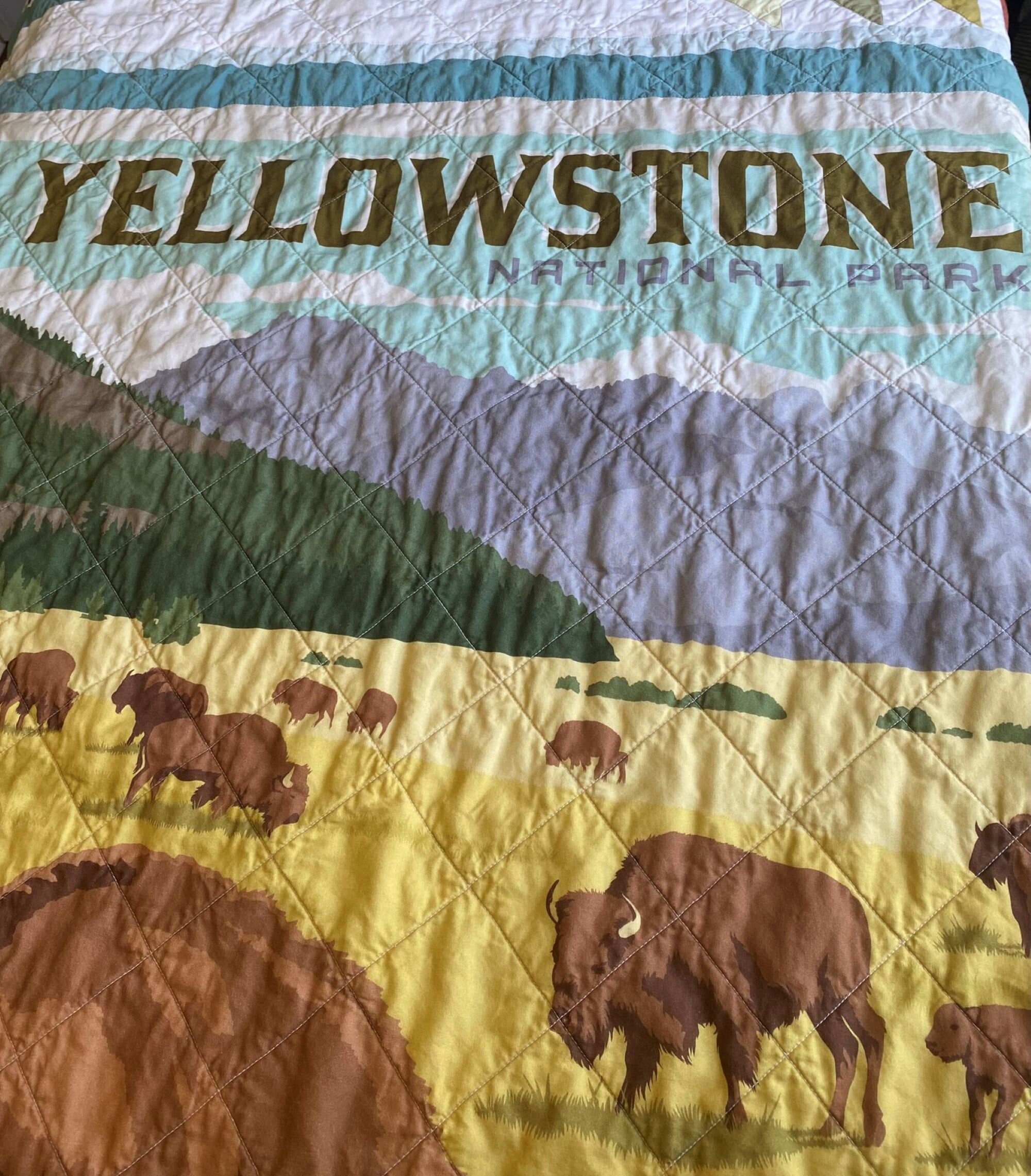 Yellowstone National Park Throw, Camping Quilt, National Park Quilt ...