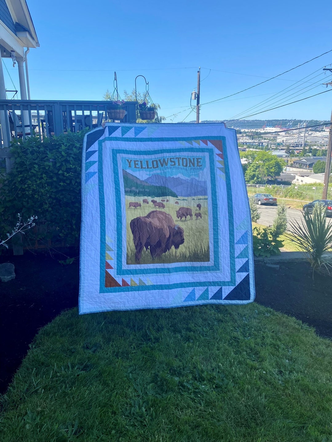 Yellowstone National Park Throw, Camping Quilt, National Park Quilt ...