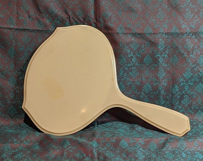 Celluloid Oval Hand Mirror With Beveled Glass and Beveled Scalloped ...