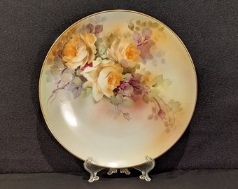 Hand Painted Roses Plate - Etsy
