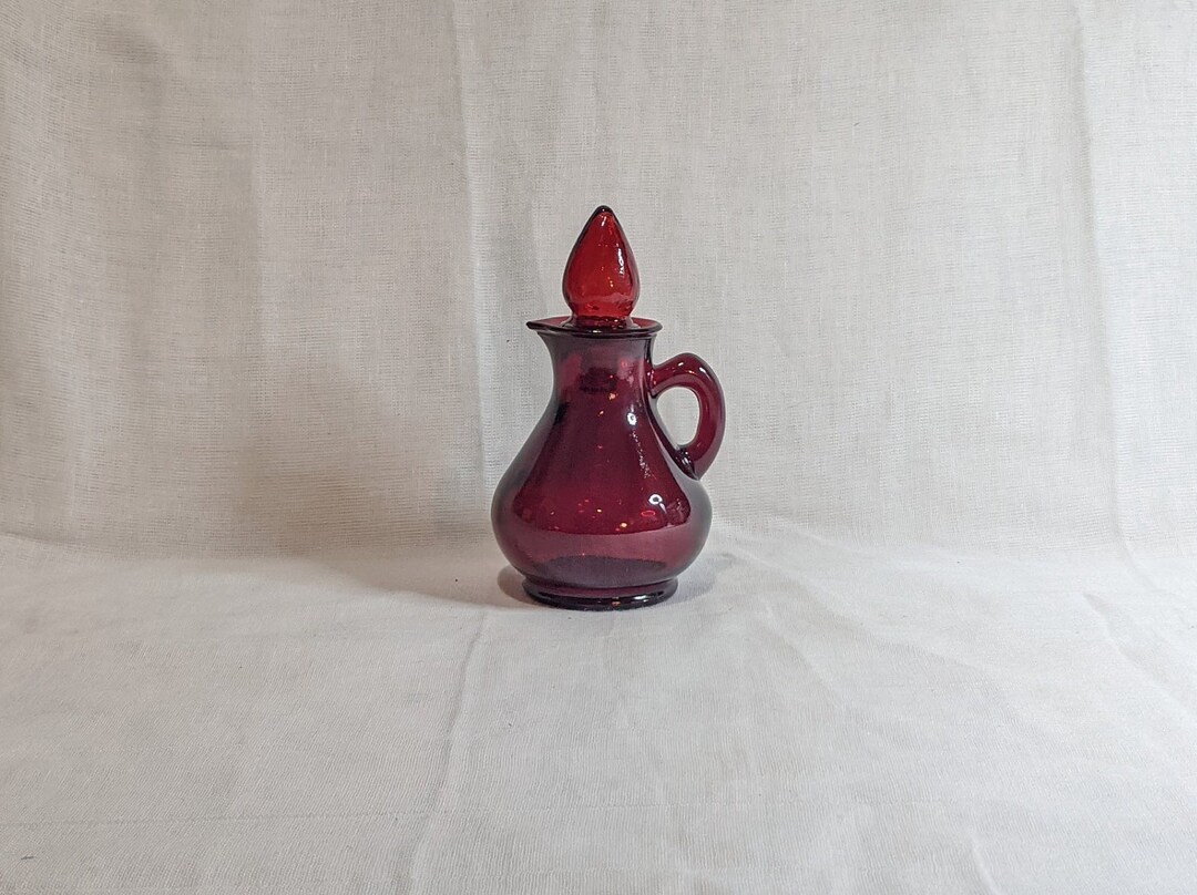 AVON Collectable Ruby Red Glass Decanter Strawberry Bath Foam - Etsy