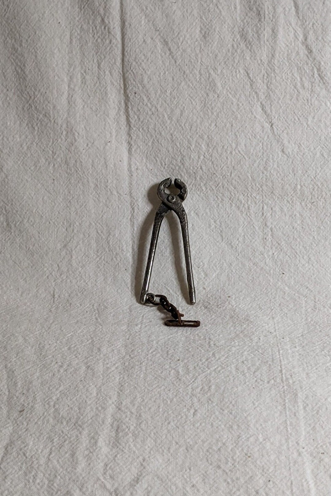 Miniature Blacksmith Forge Tong Tool With Attached Chain - Etsy