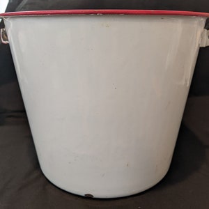Enamelware Pail With Wooden Handle - Etsy