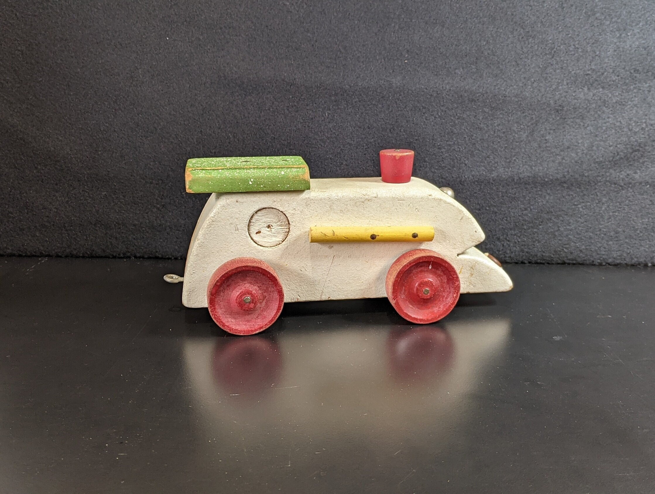 Old Wooden Toy Train Engine - Etsy