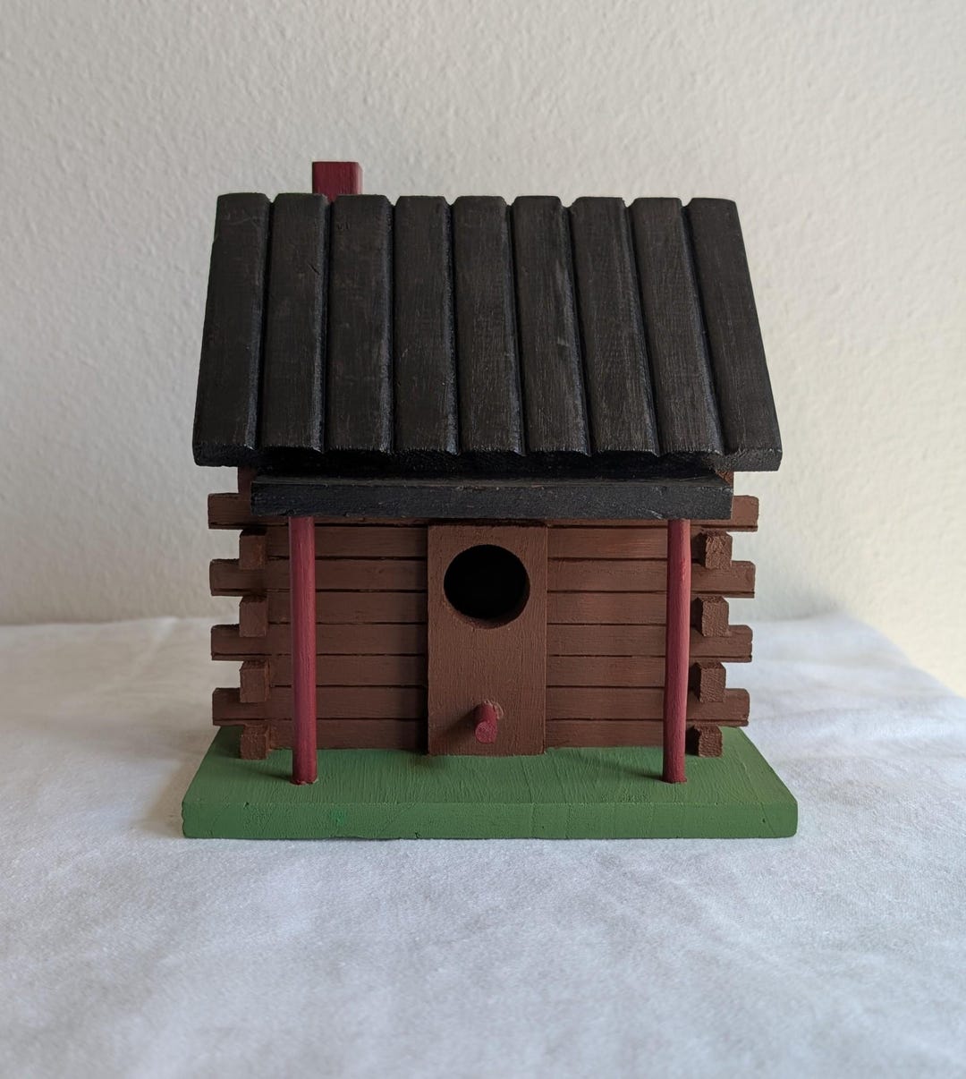 Hand Painted Log Cabin Bird House - Etsy