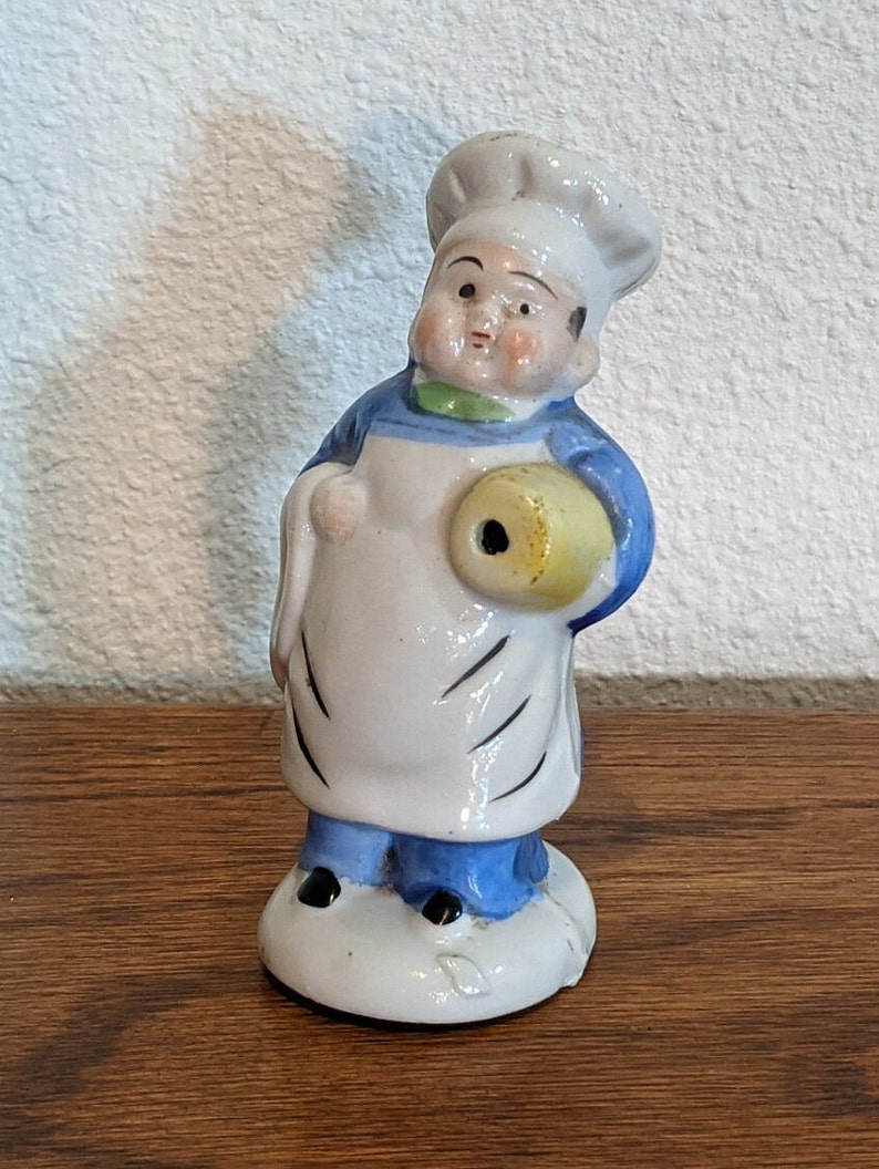 Miniature Porcelain Figurine Chef or Baker With Rolling Pin Made in ...