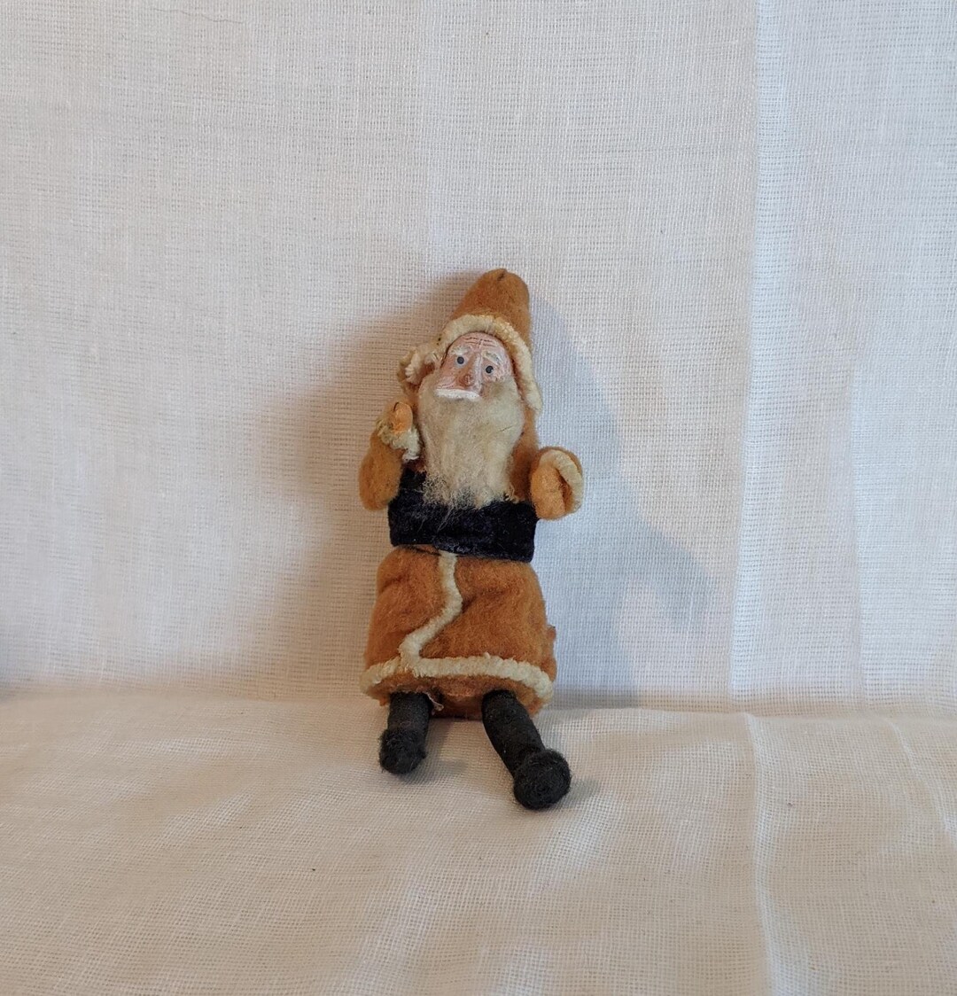 Old German Santa Figurine Made of Spun Cotton Wool, Composite - Etsy
