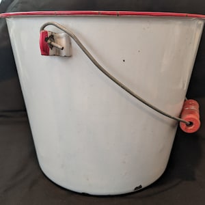 Enamelware Pail With Wooden Handle - Etsy