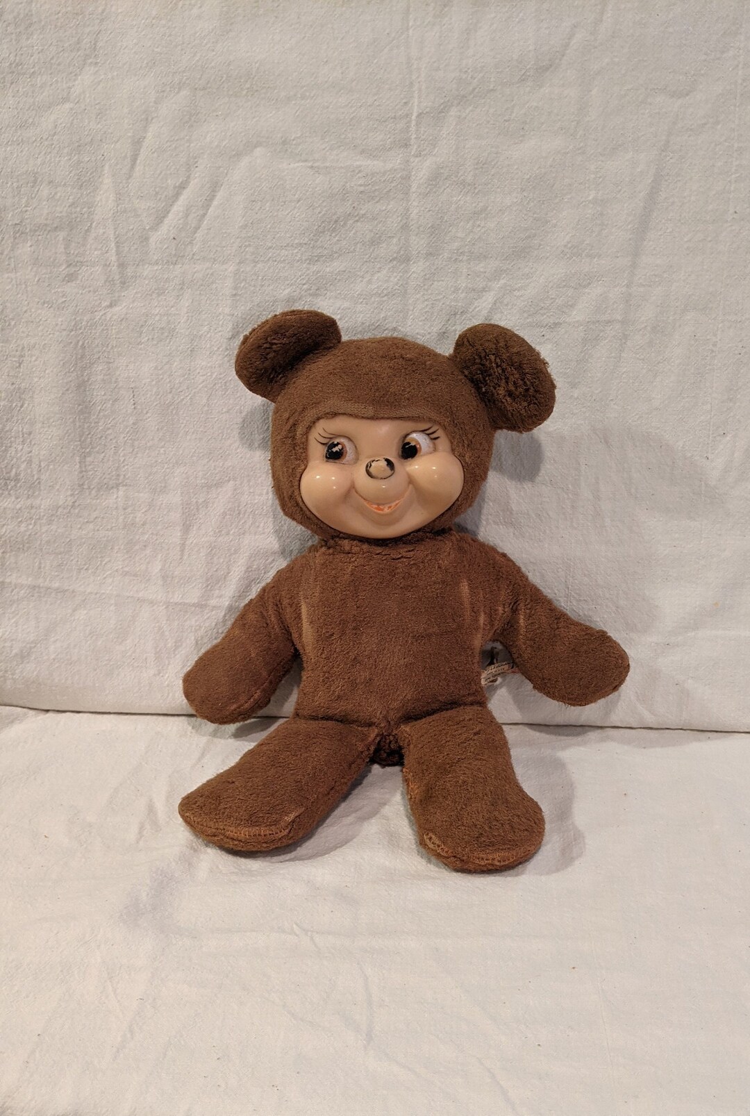 IDEAL Teddy Bear With Rubber Smiley Face 1950s - Etsy