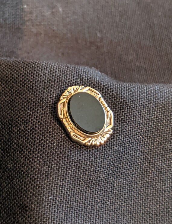 Black Onyx Tie Tack Lapel Pin - Etsy