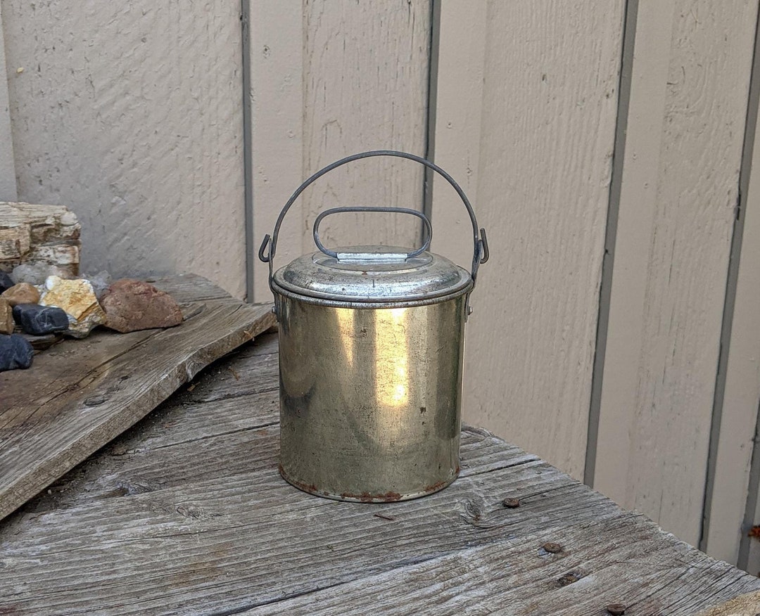 Small Tin Pail With Lid - Etsy