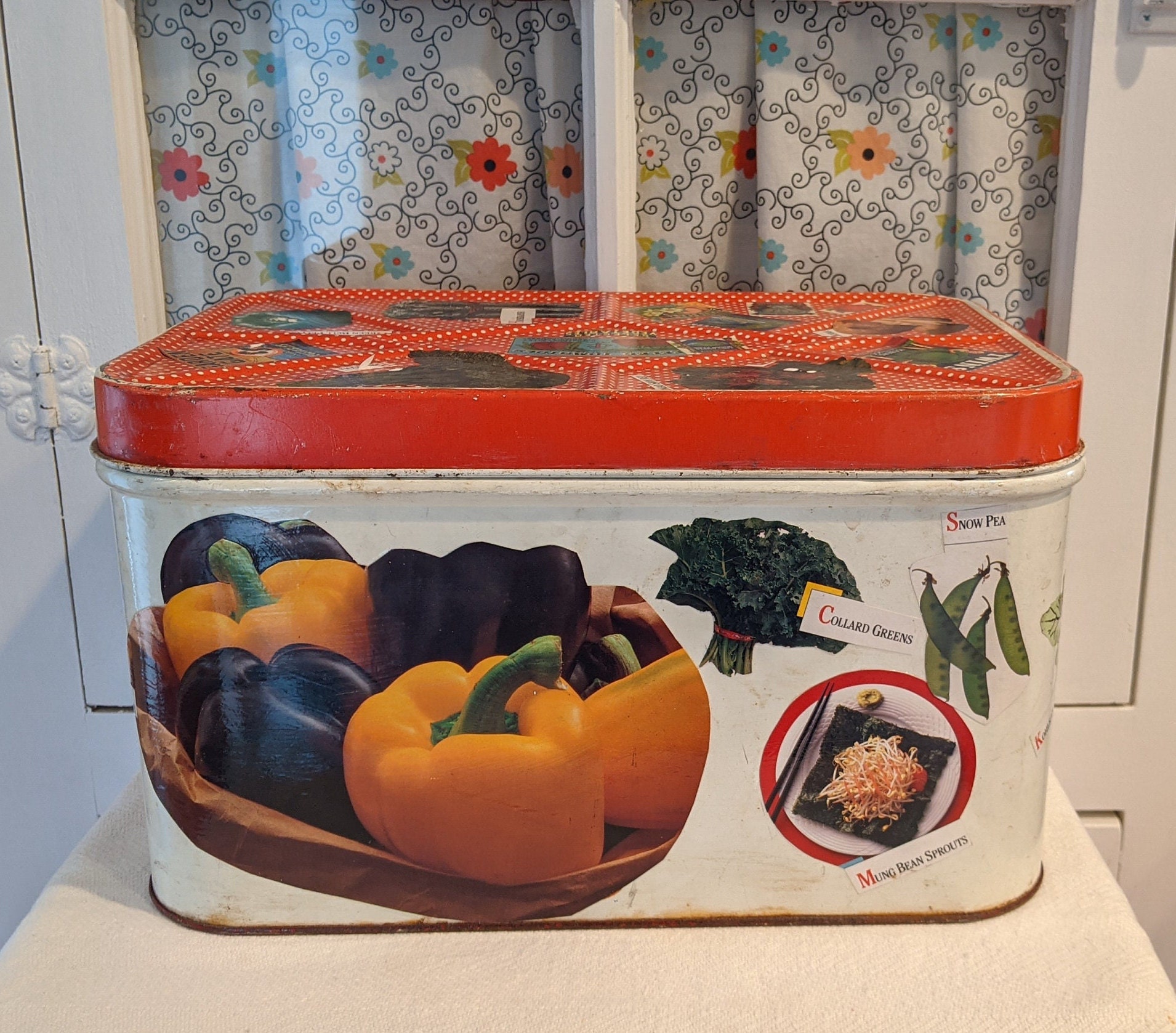 1950s Bread Box With Veggie Decals - Etsy