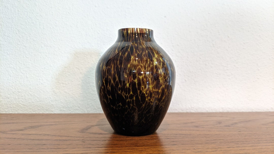 Smokey Speckled Confetti Art Glass Urn Shaped Hand Blown Bud Vase - Etsy